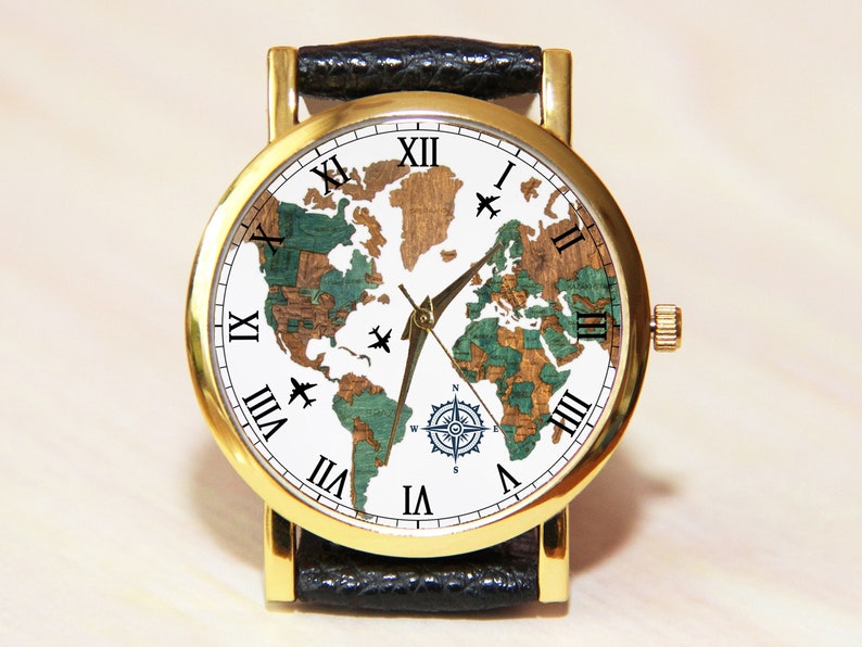 Wristwatch World Map, Wrist Watch Globe, Watch Earth, Travel Watch ...