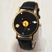 Galaxy Watch, Solar System Watch, Planet Watch, Saturn Watch, Leather ...