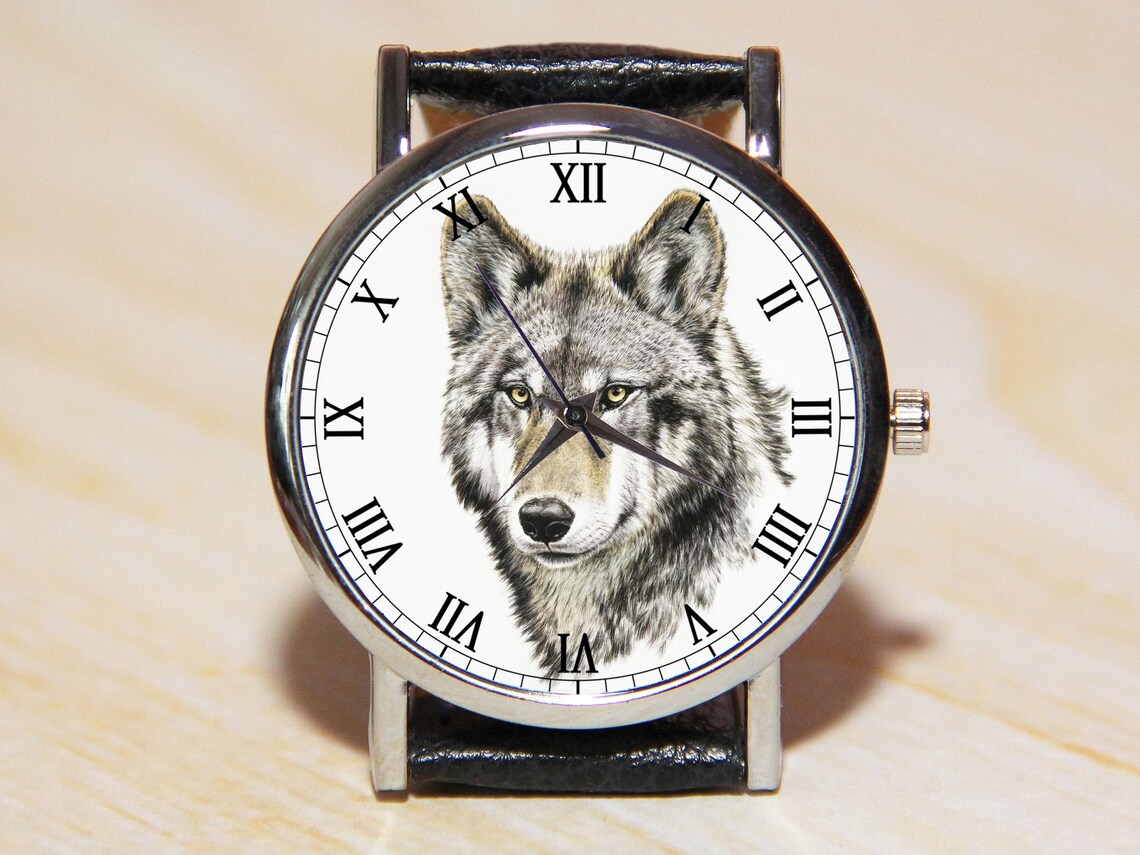 Wolf Watches Men's Watches Animal Watches Gray Watches | Etsy