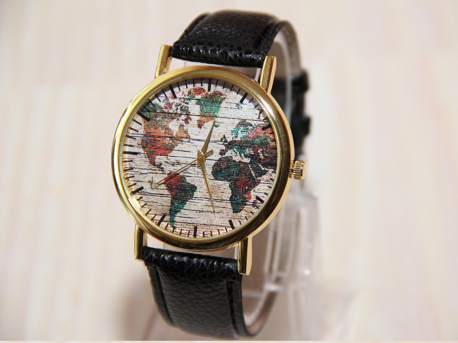 Wristwatch World Map Wrist Watch Globe Watch Earth Travel | Etsy