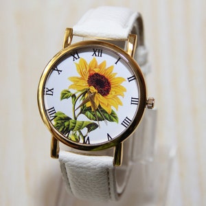 Wristwatches Sunflower, Yellow Watches, Women's Watches, Flower Watches ...