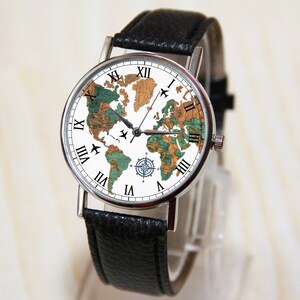 Wristwatch World Map, Wrist Watch Globe, Watch Earth, Travel Watch ...