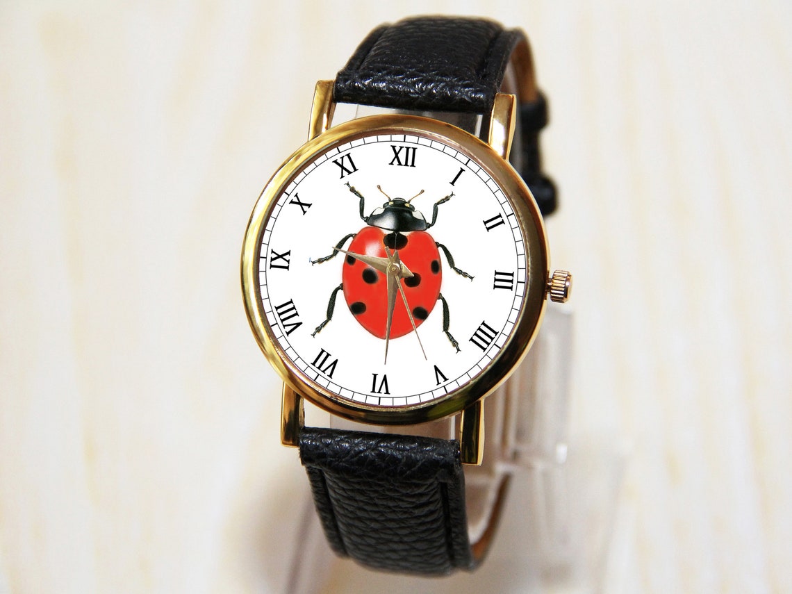 Ladybug Watch, Beetle Watch, Women's Watch, Insect Watch, Red Watch ...