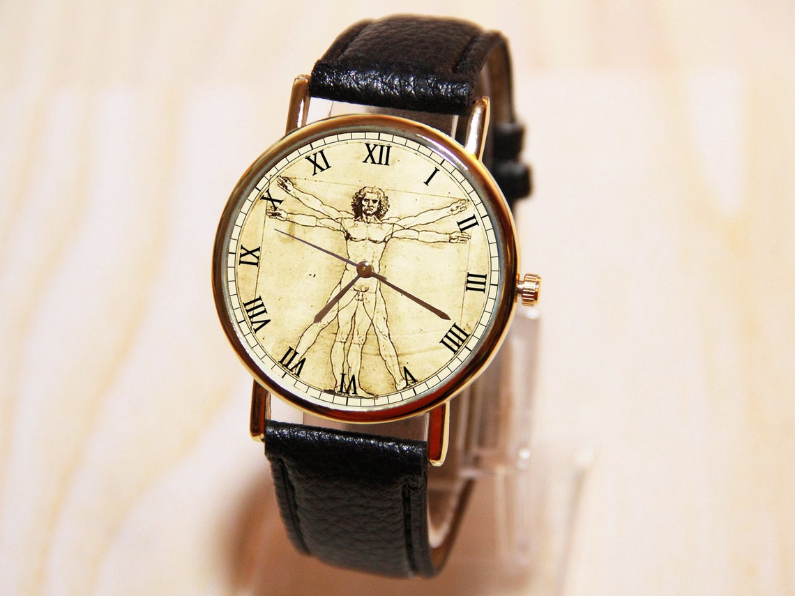 Leonardo Da Vinci Watch Vitruvian Man Watch Da Vinci Code - Etsy
