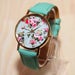 Wrist Watch Flowers Ladies Watch Turquoise Watch Leather - Etsy