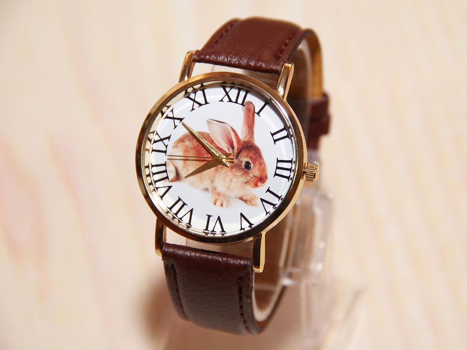 Rabbit watch watch with a beast wristwatch with a hare | Etsy