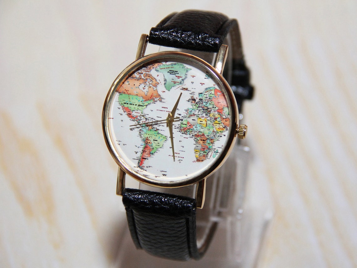 Watch World Map, Women's Watches, Men's Watches, Travel Clocks, Globuz ...