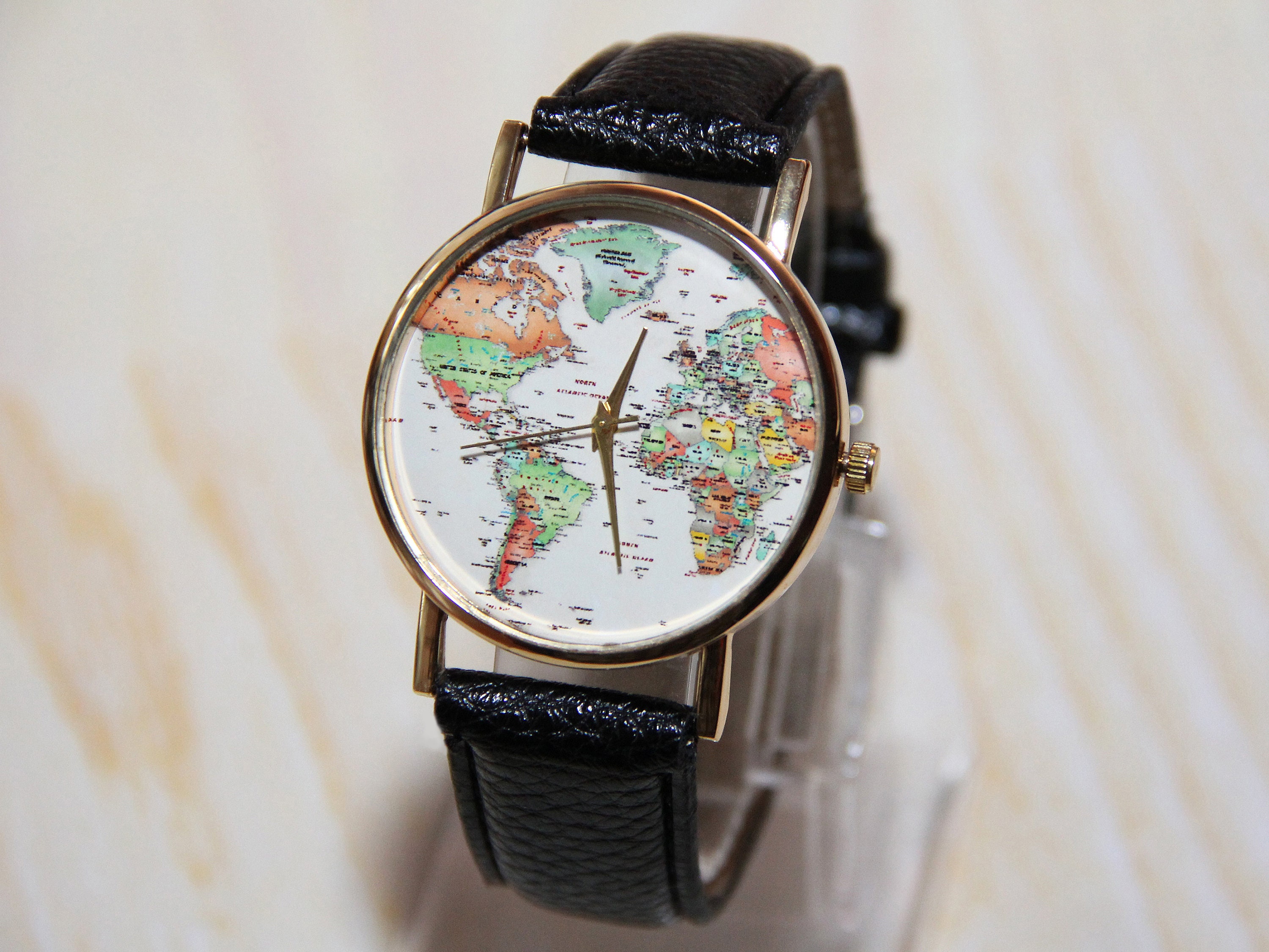 Watch World Map Women's Watches Men's Watches - Etsy