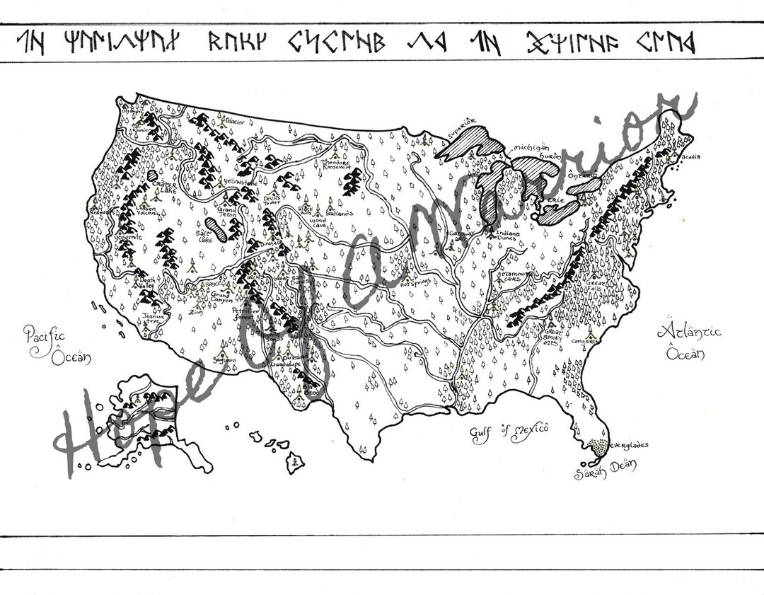 United States Fantasy Style Map Dwarf Border - Digital - Etsy