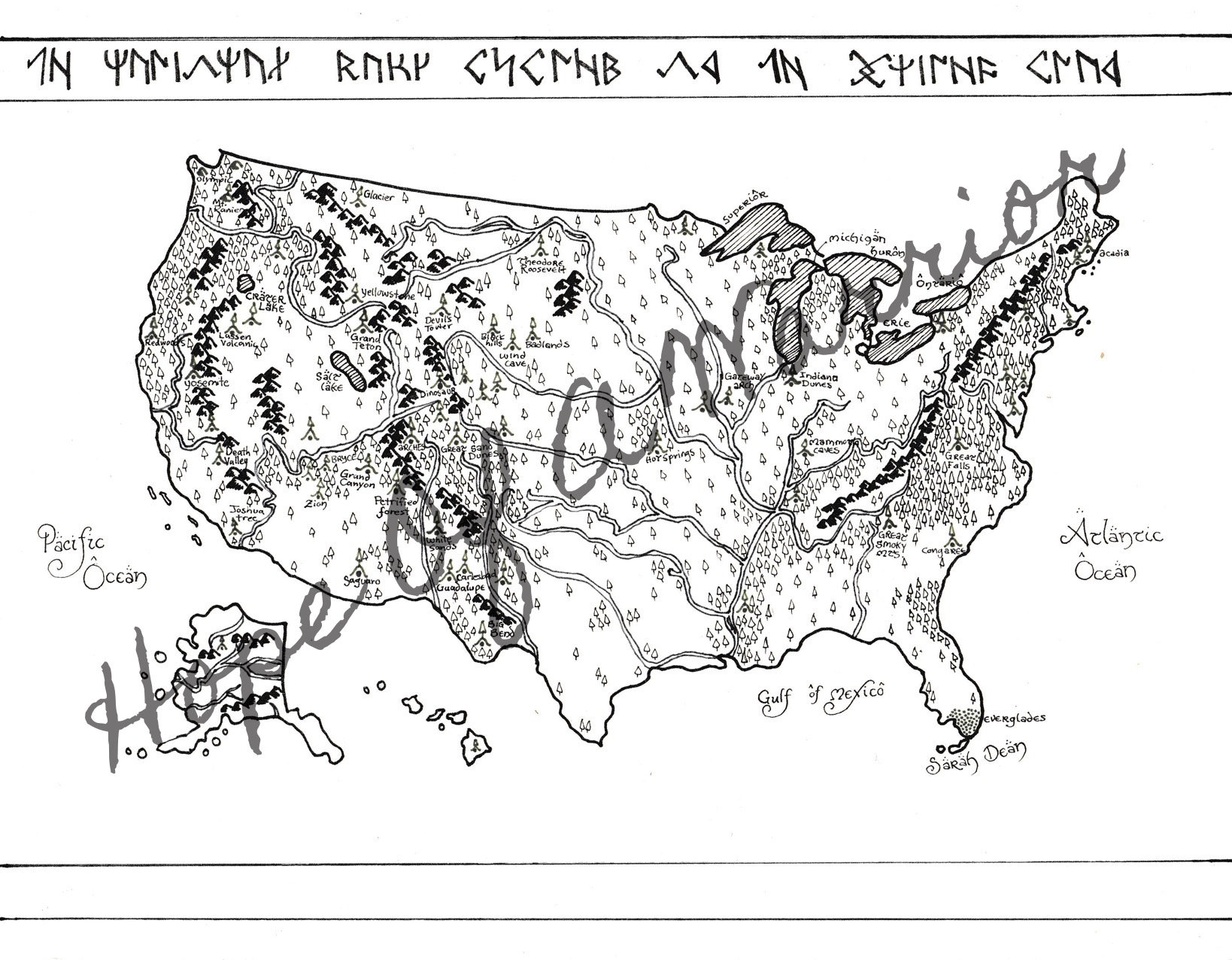 United States Fantasy Style Map Dwarf Border - Digital - Etsy