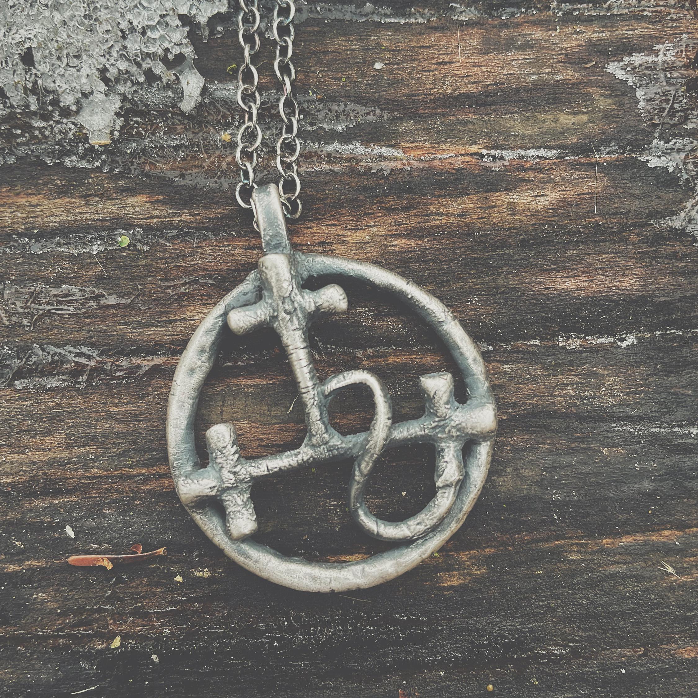 Hand Carved Lilith Sigil Pendant: Oxidized Sterling Silver Gothic ...