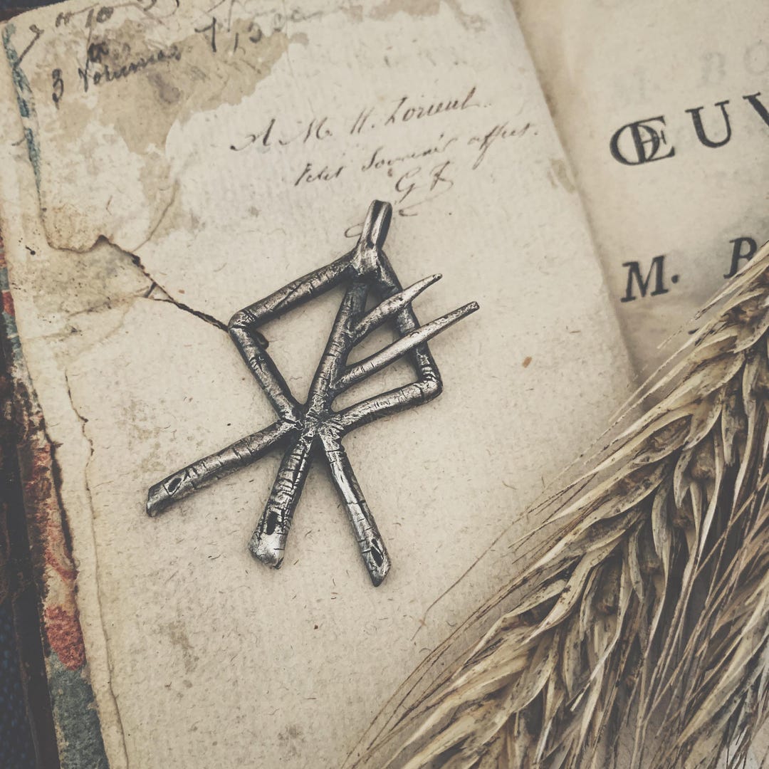 Silver Wolf Rune Pendant, Bindrune, Norse Mythology Gift, Runic, Viking ...