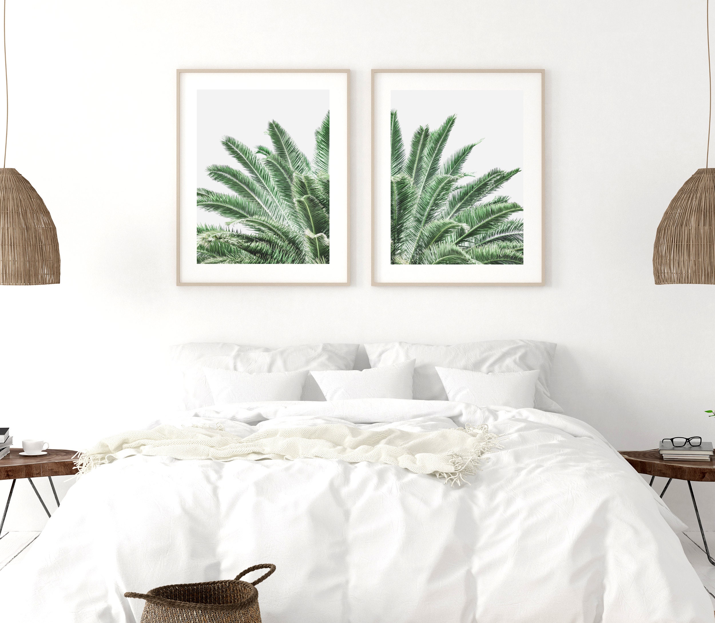 Palm Tree Print, Set of 2 Prints, Palm Photography Prints, Large Wall ...