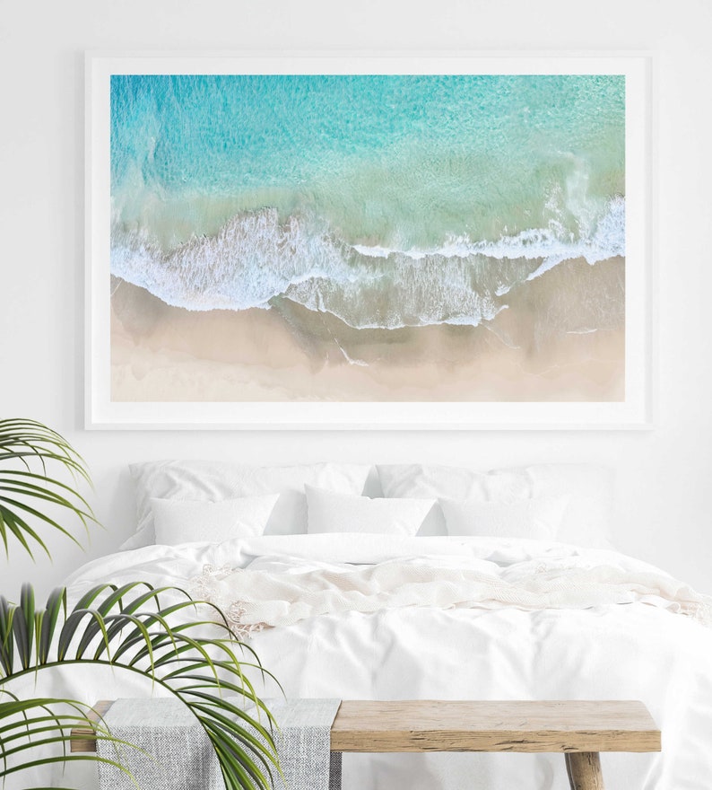 Aerial Beach Print, Extra Large Wall Art, Coastal Wall Art, Beach ...