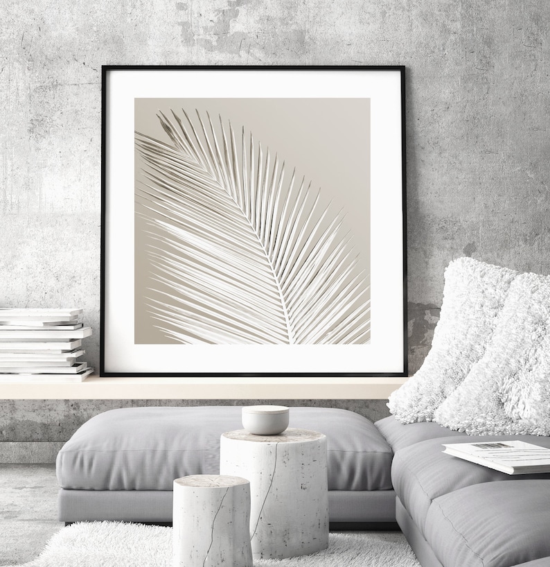 Palm Tree Print, Extra Large Wall Art Prints, Coastal Prints, Neutral ...