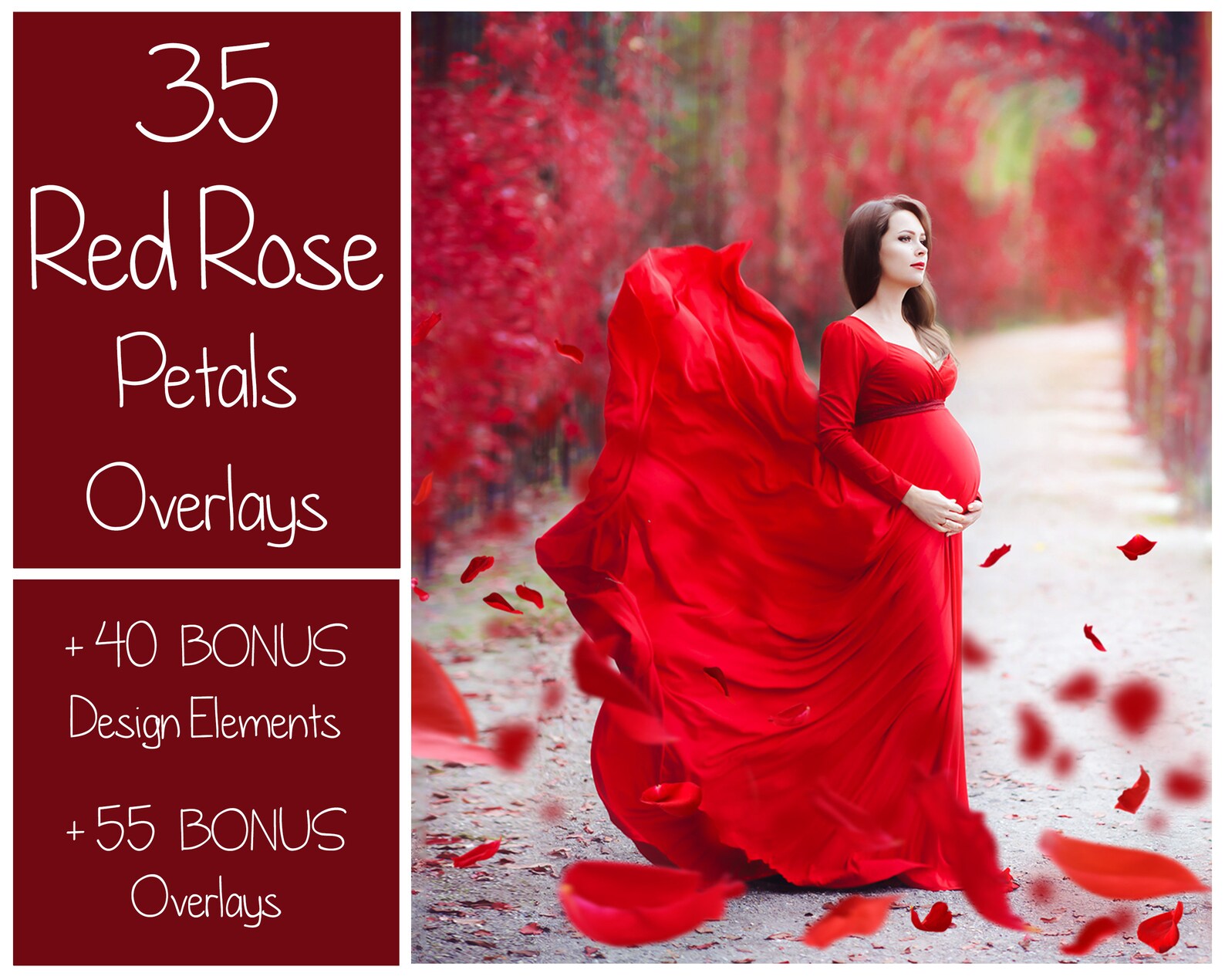 130 Red Rose Petals Overlays Rose Overlays Valentines Day | Etsy