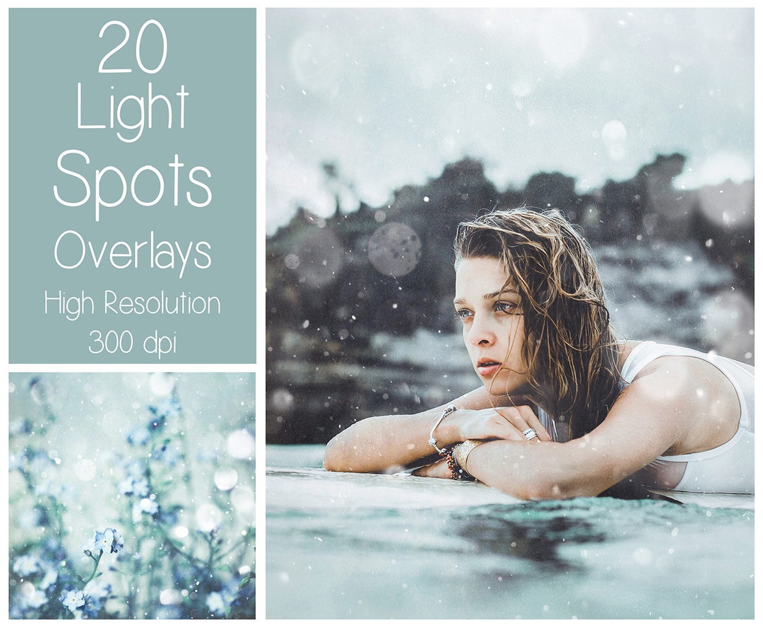 20 Light Spots Overlays Sparkle Overlays Light Textures Rainy Photoshop ...