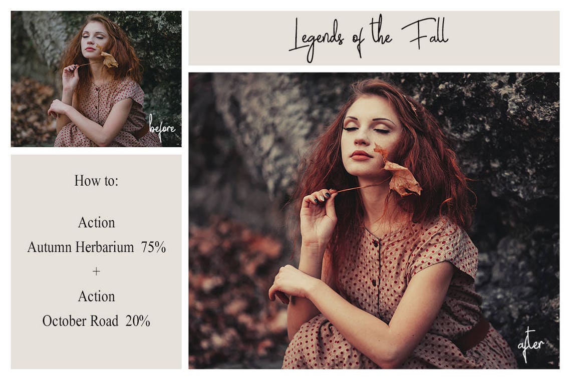 10 Fall Actions - Autumn Photoshop Action - Artistic Action - PS Action ...