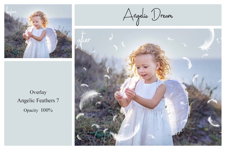 30 Angelic Feather Overlays - Photoshop Overlays - PNG - White Flying ...