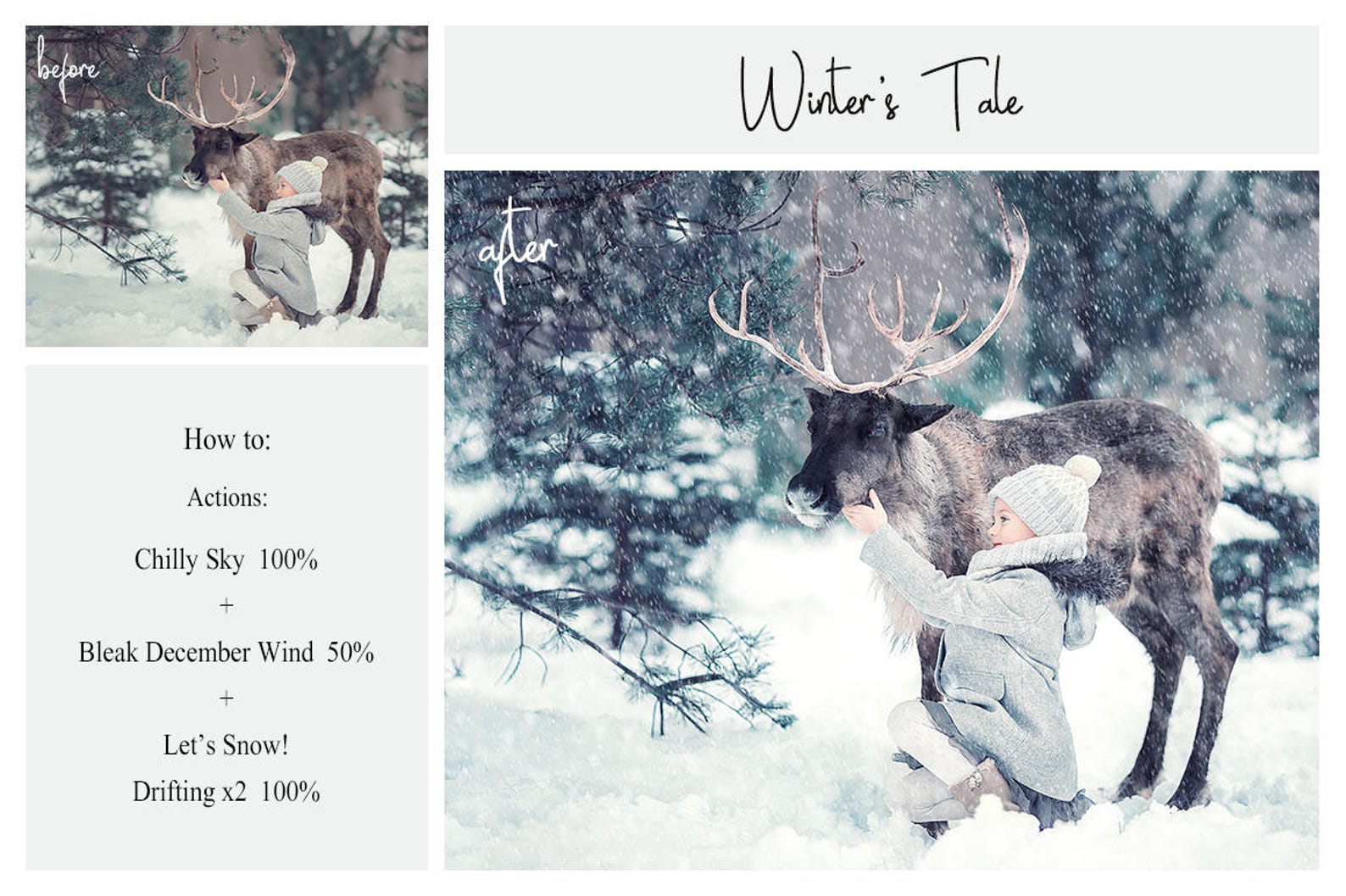 10 Winter Actions - Winter Photoshop Actions - Artistic Actions - PS ...