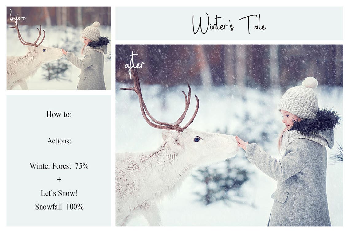 10 Winter Actions - Winter Photoshop Actions - Artistic Actions - PS ...