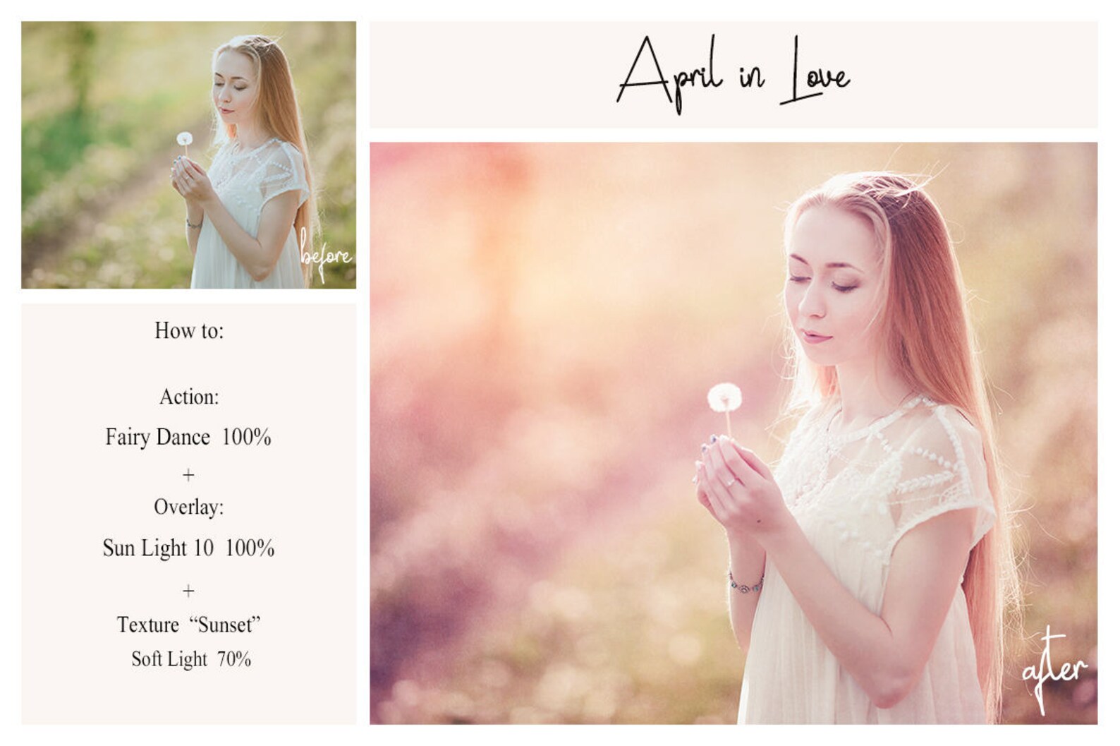 100+ Spring PS Effects - Spring PS Overlays - Spring Bundle - Sun ...