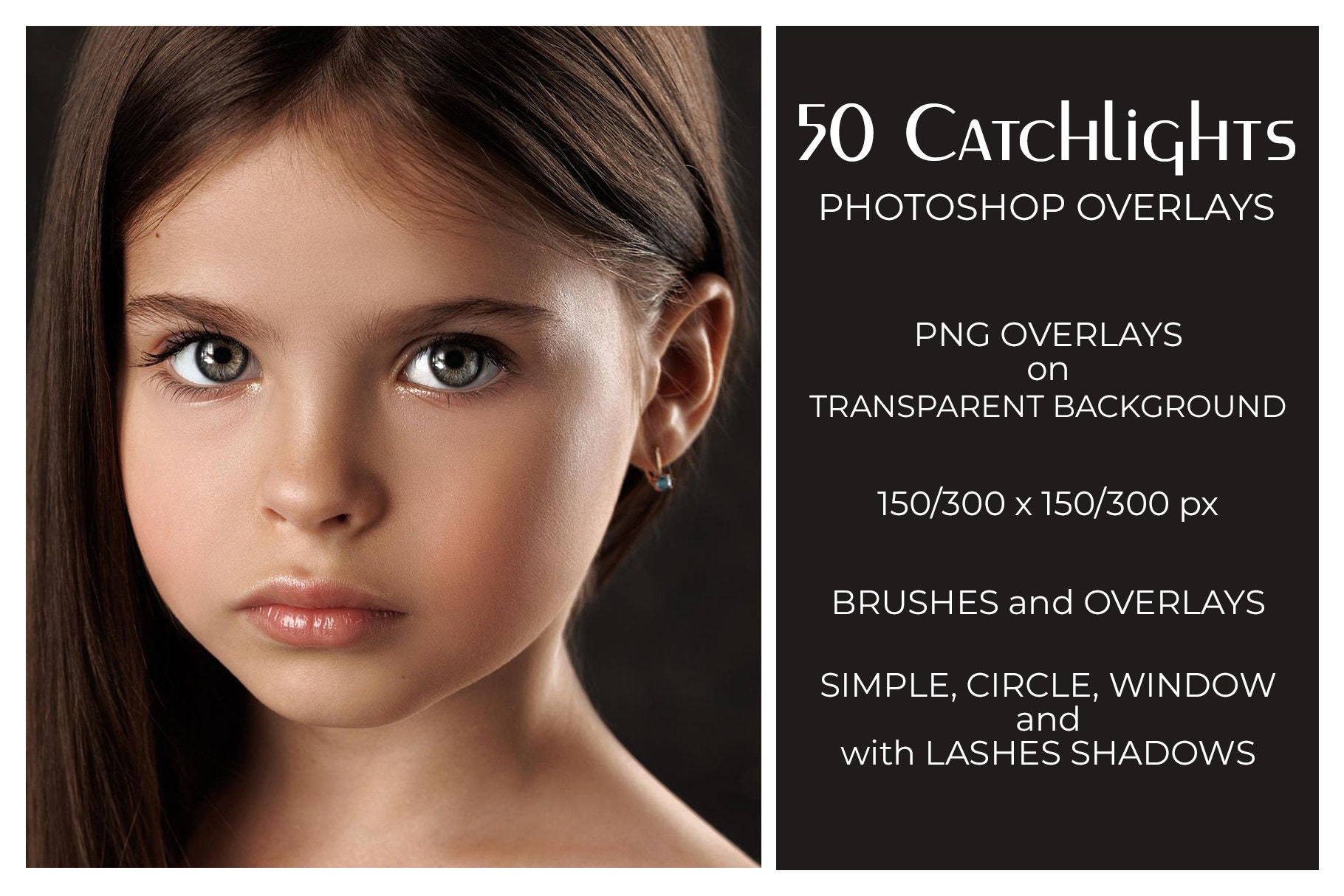 50 Catchlight Overlays - Eye Glare Overlays - Portrait Retouch - Eye ...