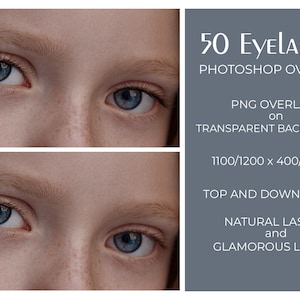50 Lashes Overlays - Eyelashes PNG - Portrait - Photo Editing - Eye ...