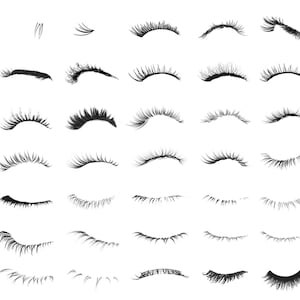 50 Lashes Overlays - Eyelashes PNG - Portrait - Photo Editing - Eye ...