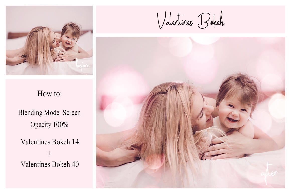 50 Valentines Bokeh Overlays Valentines Overlays Pink | Etsy