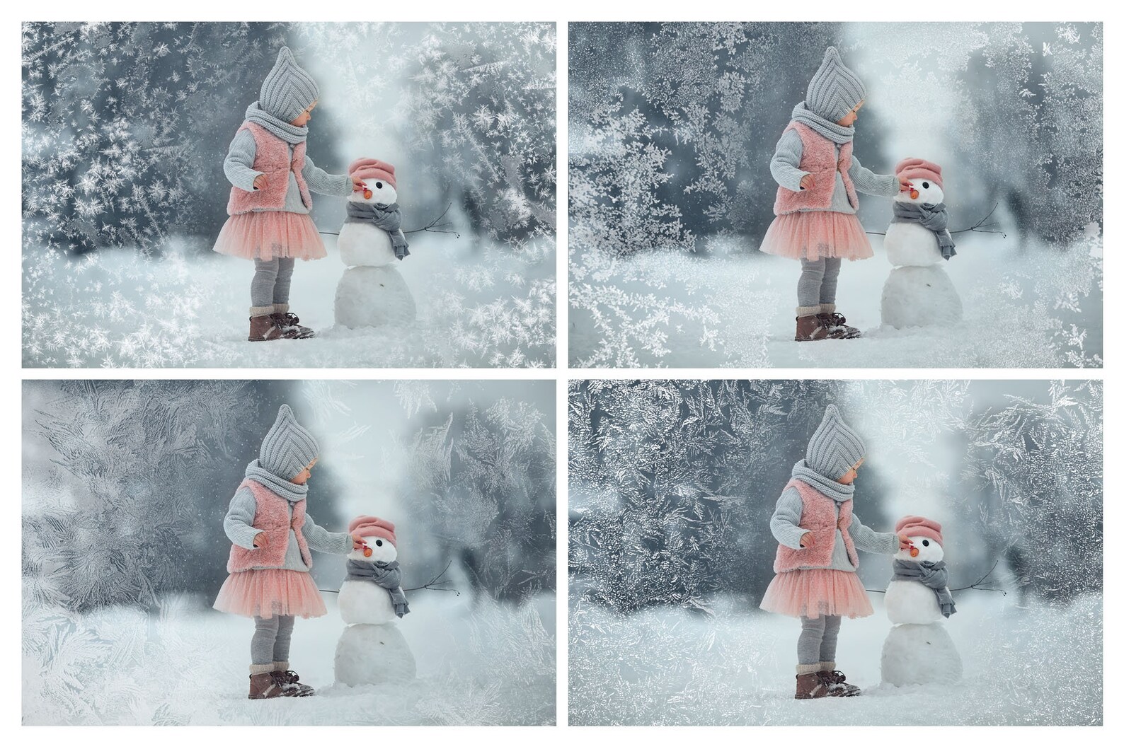 45 Frosty Pattern Overlays - Winter Border - Frost Crystal Overlays ...