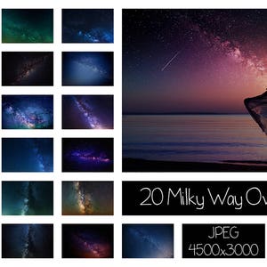 50 Night Sky Overlays - Starry Sky Textures - Moon Overlays - Digital ...