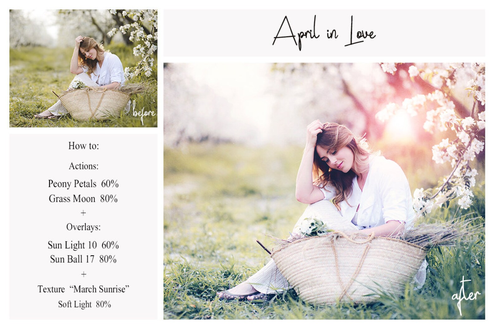 100+ Spring PS Effects - Spring PS Overlays - Spring Bundle - Sun ...