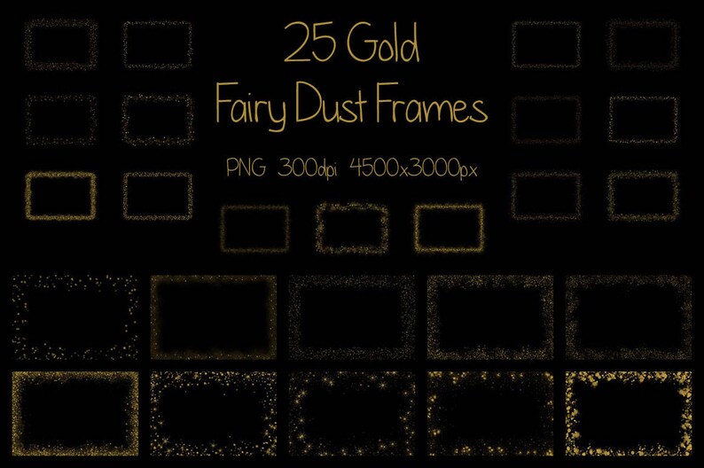 100 Fairy Dust Frame Overlays Frame PNG Transparent | Etsy