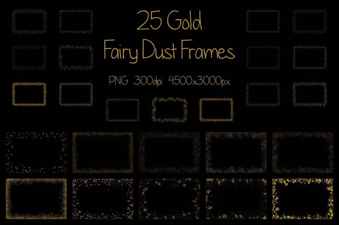100 Fairy Dust Frame Overlays Frame PNG Transparent | Etsy
