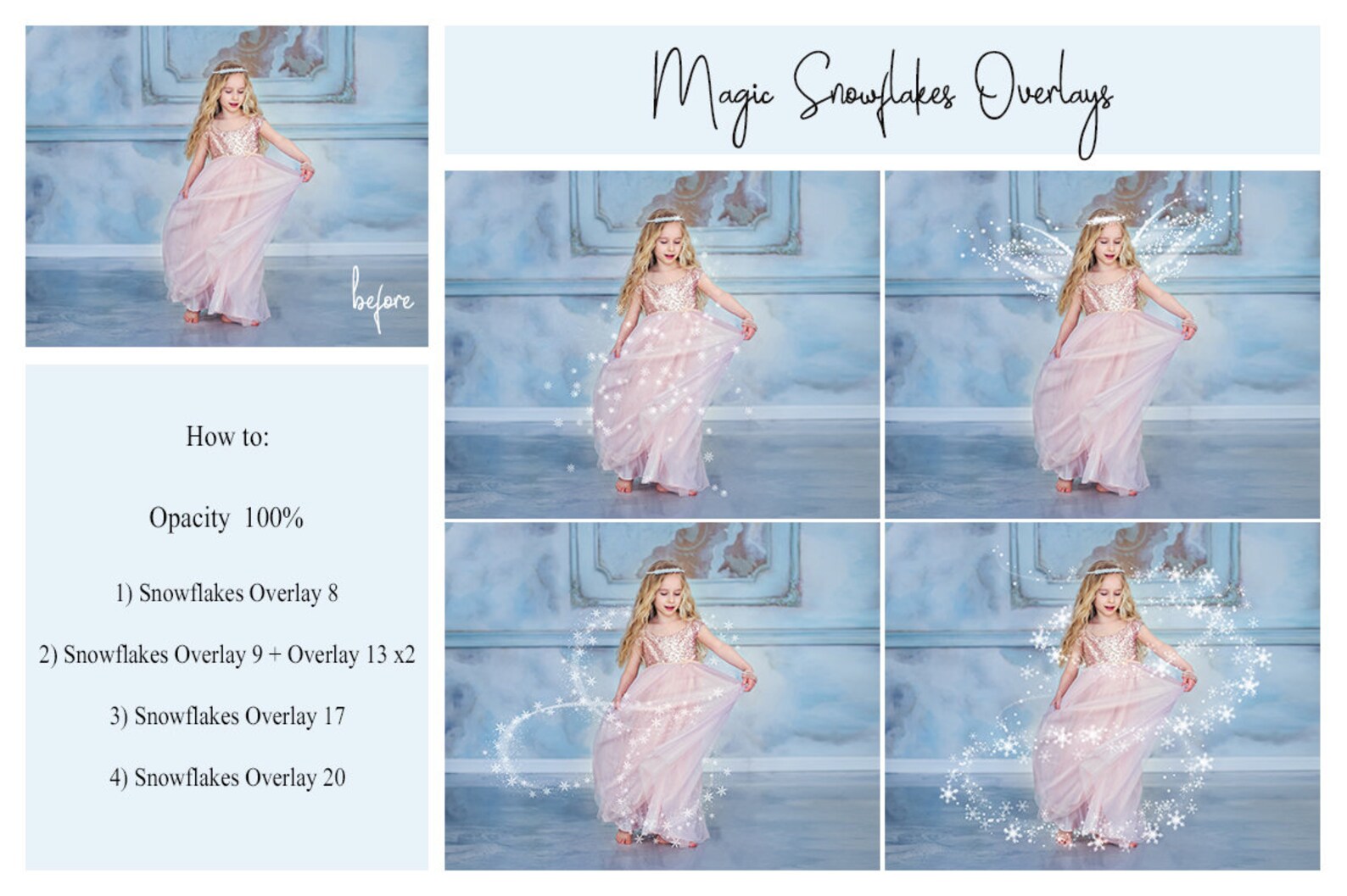 35 Magic Snowflakes Overlays Christmas Overlays Sparkle - Etsy