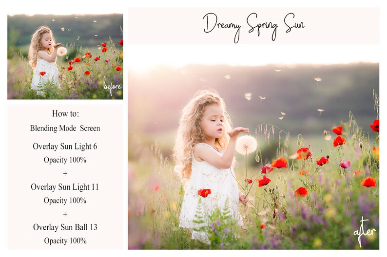 35 Dreamy Spring Sun Overlays Sun Light Overlays Photoshop - Etsy