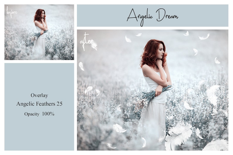 30 Angelic Feather Overlays Photoshop Overlays Feather | Etsy