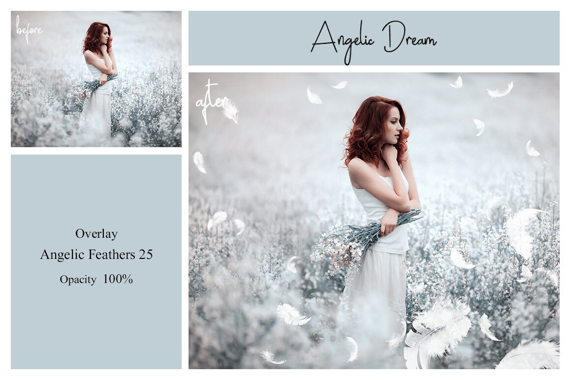 30 Angelic Feather Overlays Photoshop Overlays Feather | Etsy