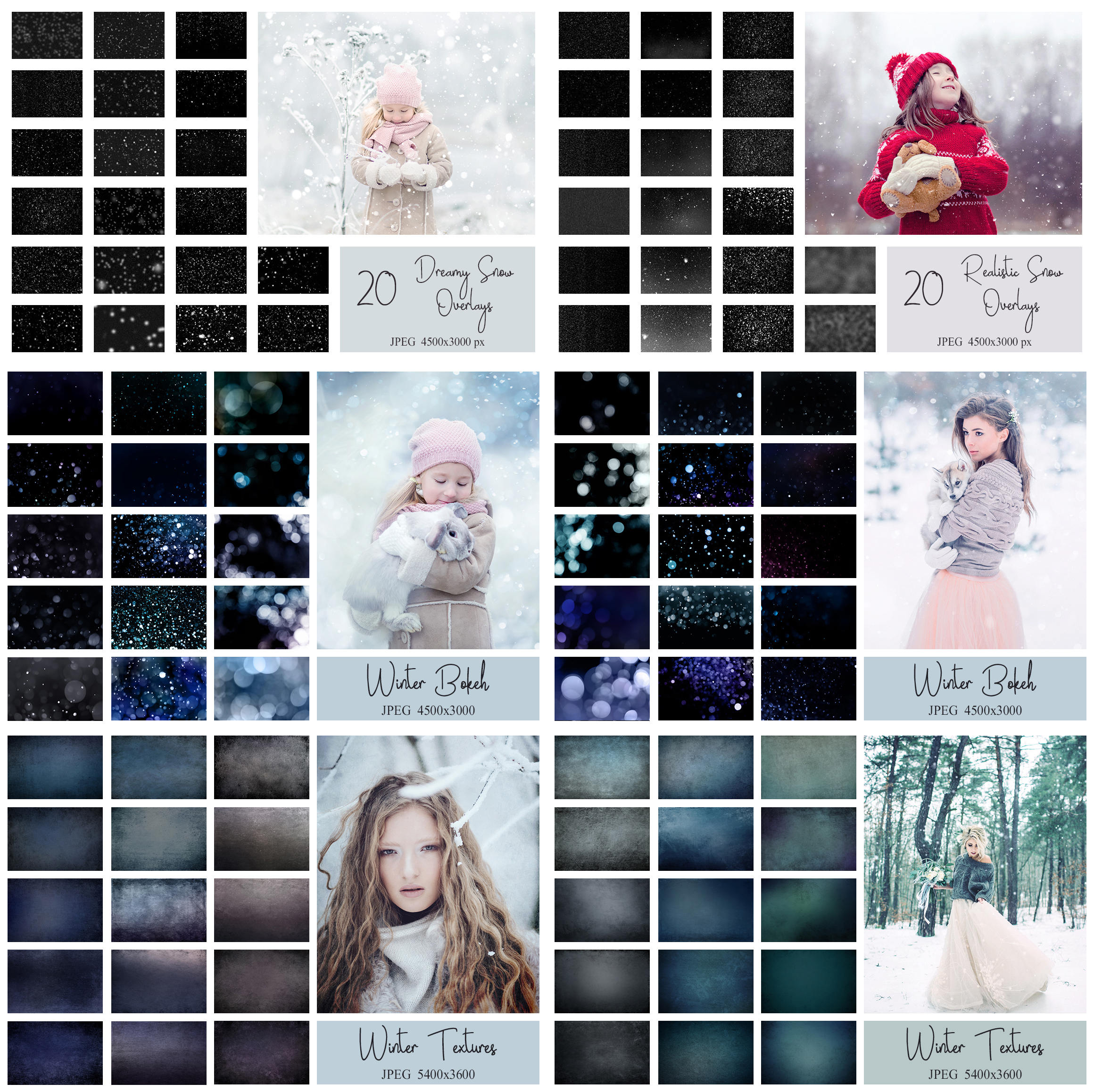 100 Winter Overlays Winter PS Actions Snow Overlays - Etsy