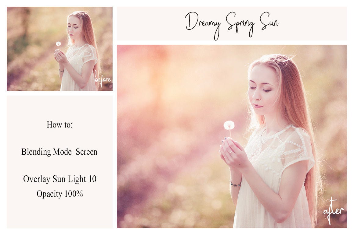 35 Dreamy Spring Sun Overlays - Sun Light Overlays - Photoshop Overlays ...