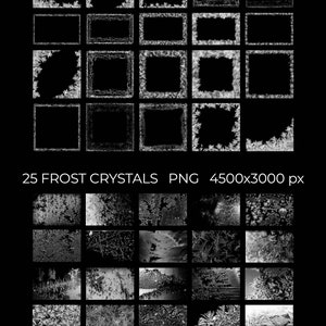 45 Frosty Pattern Overlays - Winter Border - Frost Crystal Overlays ...