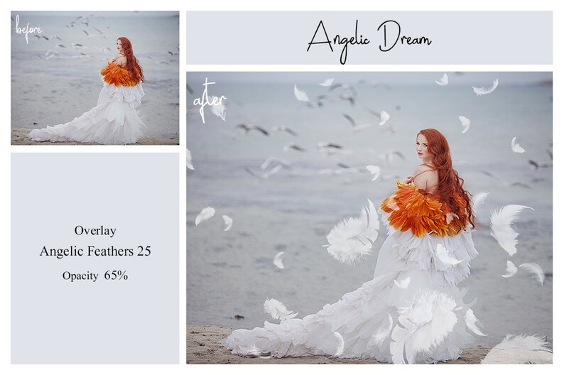 30 Angelic Feather Overlays - Photoshop Overlays - PNG - White Flying ...
