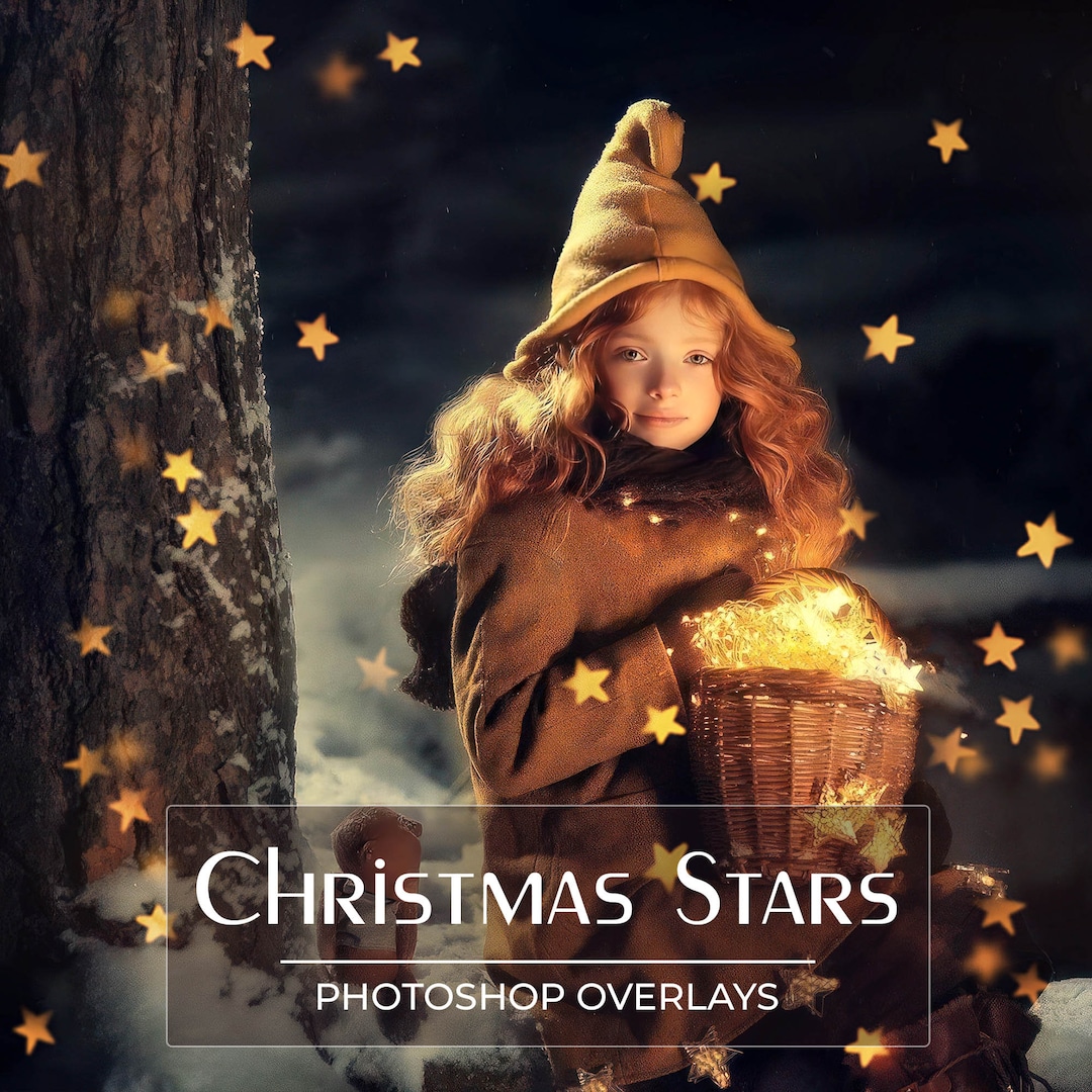 30 Gold Stars Overlays Christmas Overlays Gold Bokeh Overlay Gold PS ...