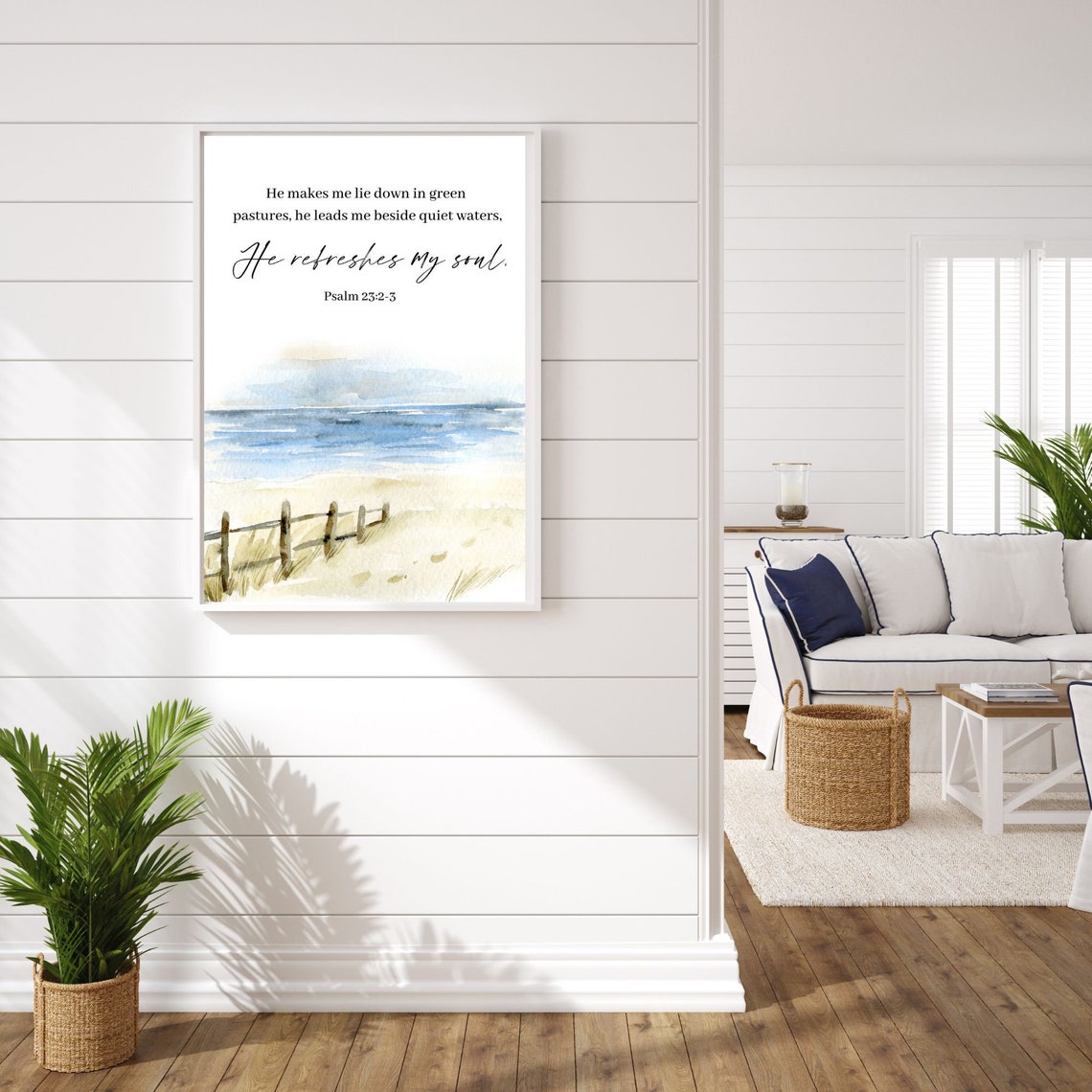 Psalm 23 Print, Scripture Wall Decor, Modern Scripture, Bible Verse ...