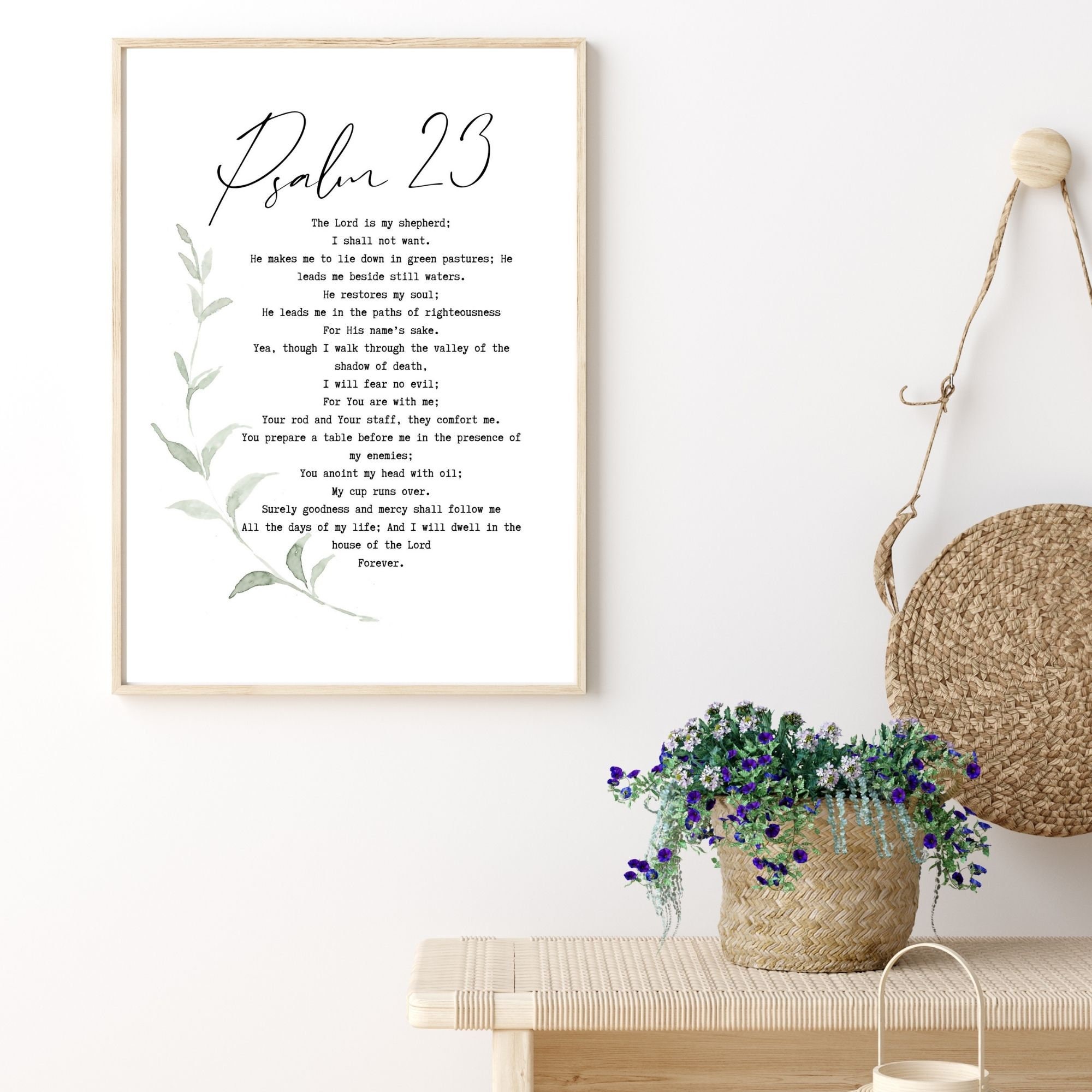 Psalm 23, the Lord is My Shepherd, Bible Verse Wall Art Print ...