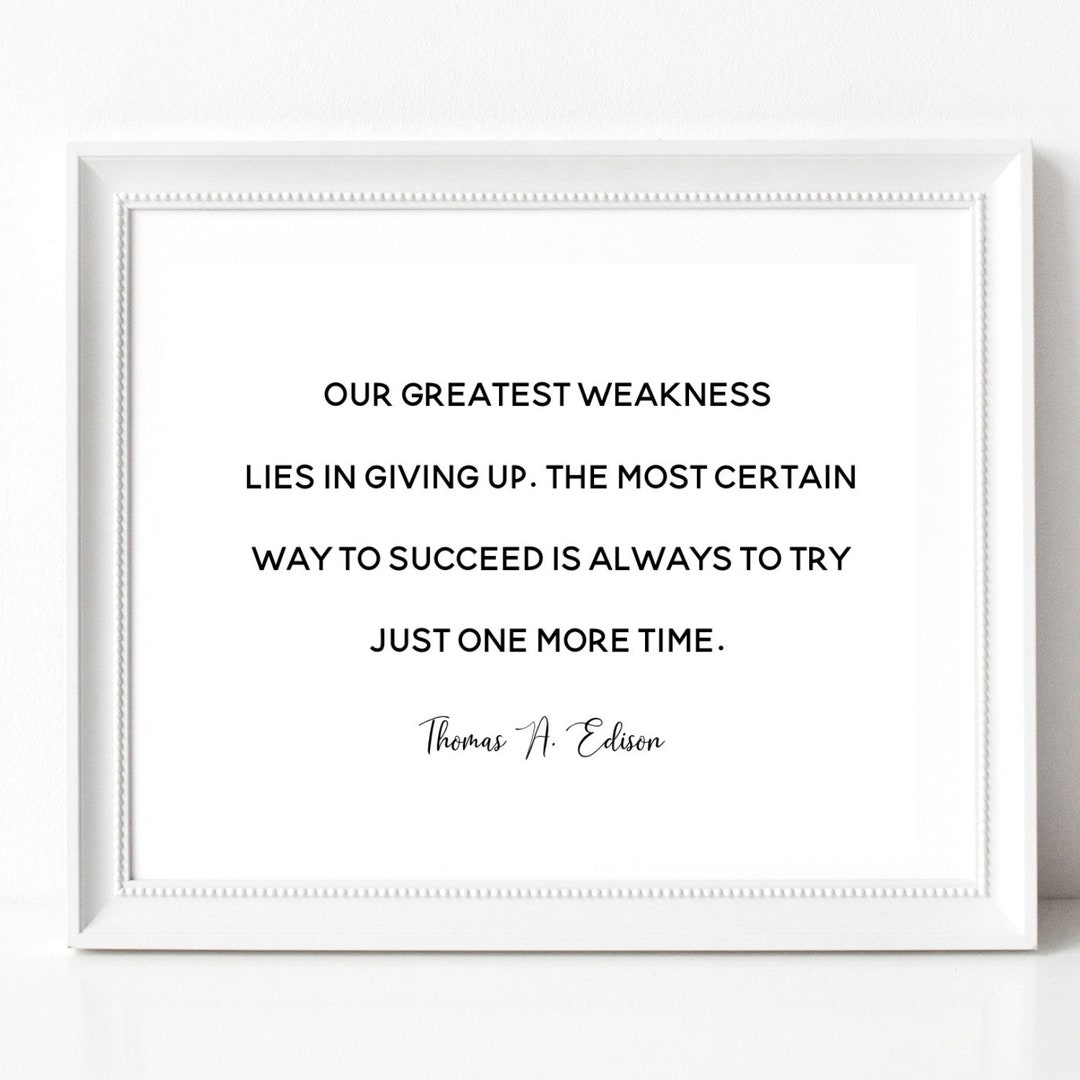 Thomas Edison Quote Print: Inspirational Cubicle Art (digital Download ...