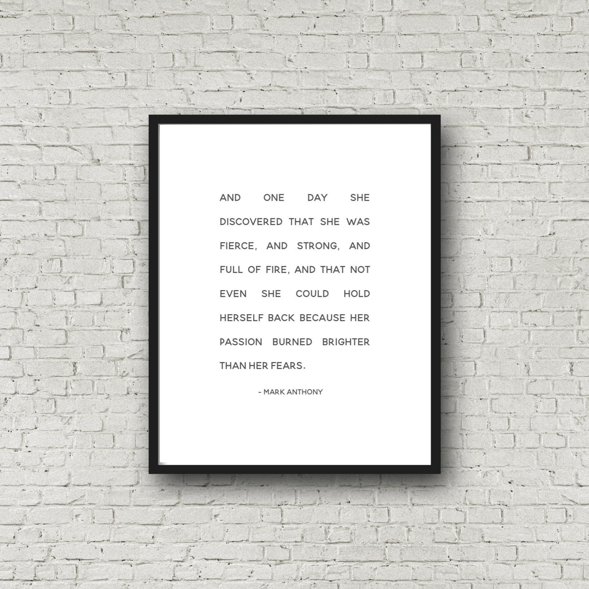 She Was Fierce, Strong, Full of Fire, Mark Anthony, Girl Power Poster ...