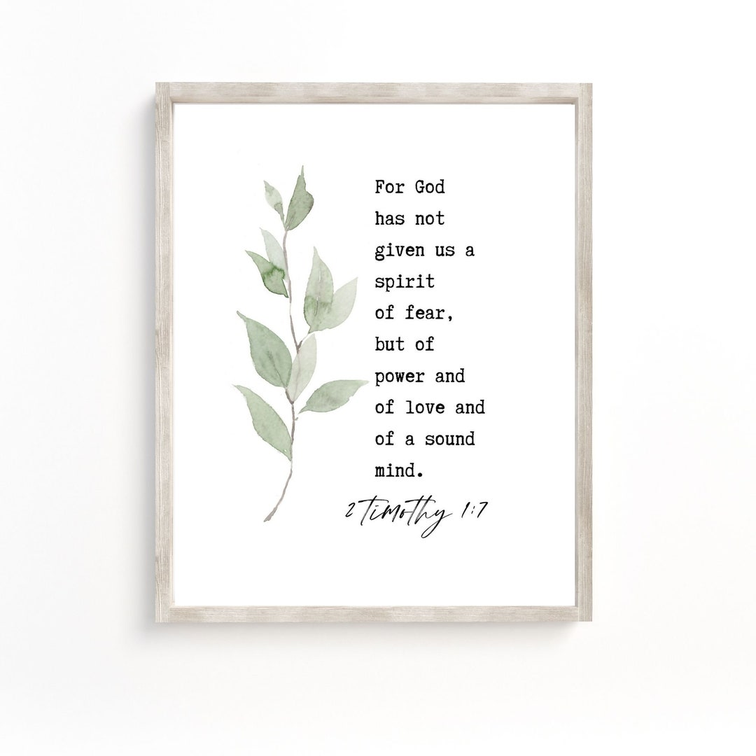 2 Timothy 1:7 Bible Verse Watercolor Print (digital Download) - Etsy