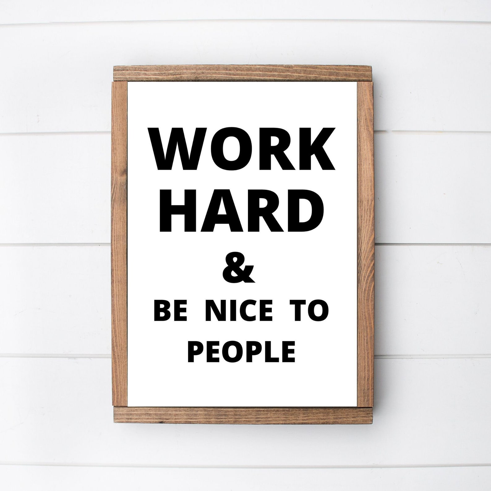 Work Hard & Be Nice to People Office Decor Motivational - Etsy